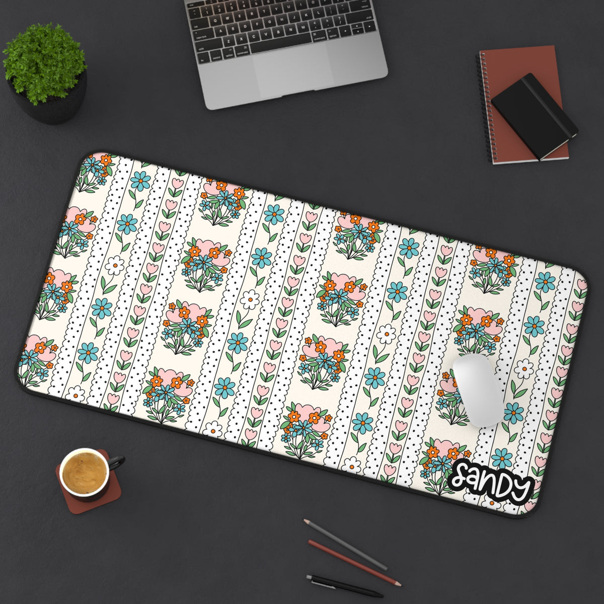 Floral Desk Mat – Perfect Workspace Addition for Home Office, Gift for ...