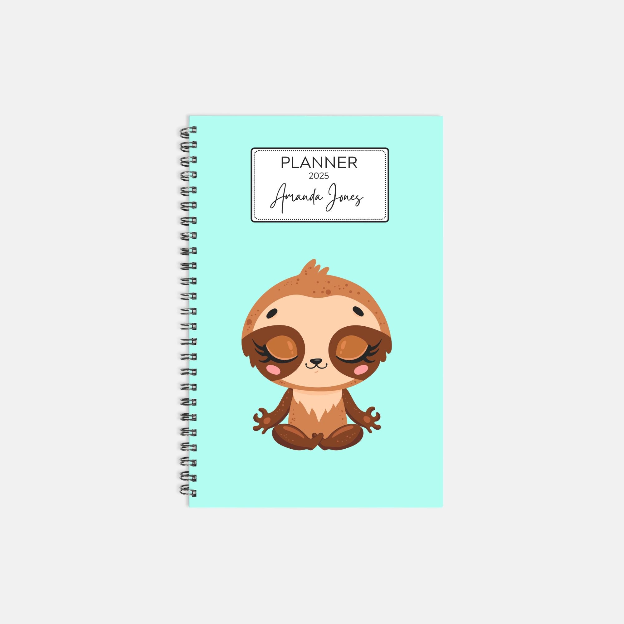 5.5 x 8.5 Personalized 2025 Planner Hardcover Spiral – Cute Designs by ...